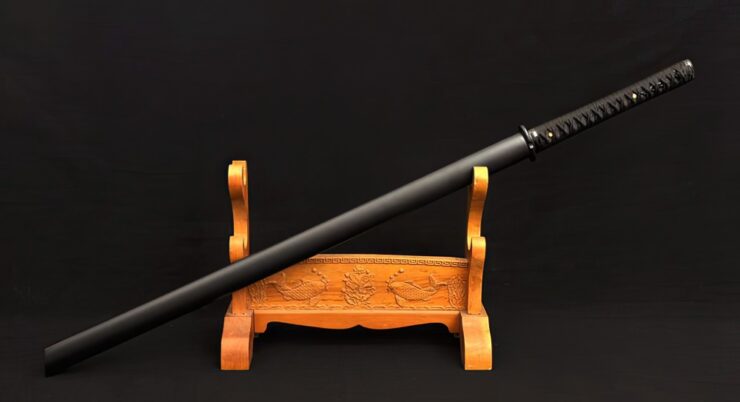 Ninjato 1060 Carbon Steel Sword Samurai Black Full Tang