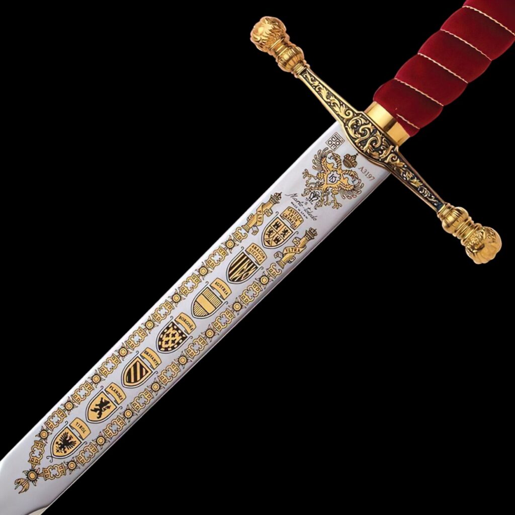 Windlass Sword of Charles V with Gold Etchings