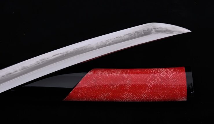 Samurai Tanto Hazuya Polished Ray Skin Saya
