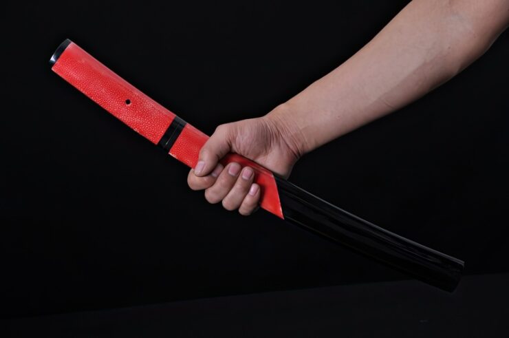 Samurai Tanto Hazuya Polished Ray Skin Saya