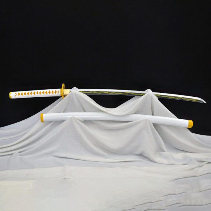 Zenitsu’s Sword Demon Slayer Cosplay 1060 Carbon Steel Sword