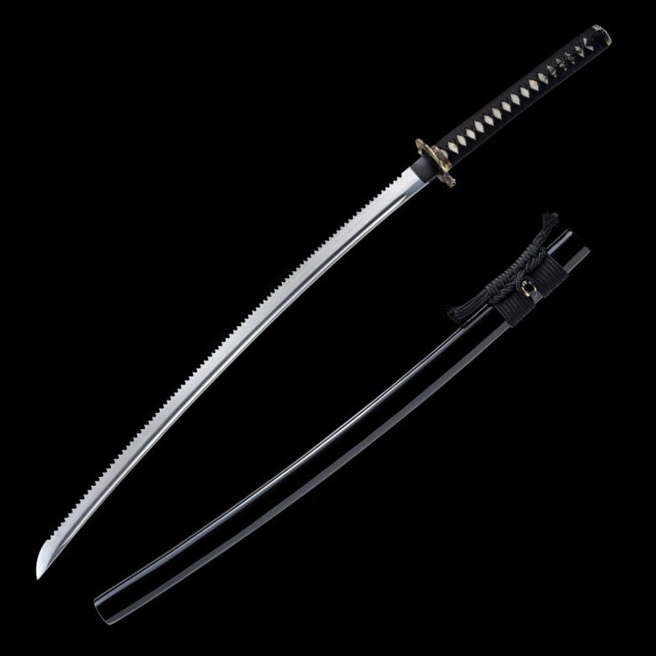Serrated Katana 1060 Carbon Steel Blade