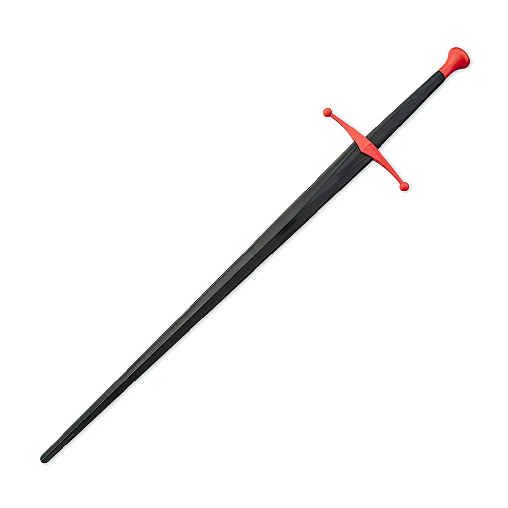 Synthetic Sparring Longsword – Black Blade & Red Hilt