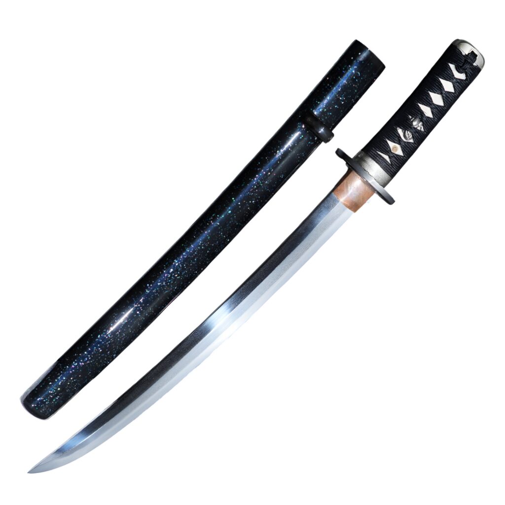 Shadow Dancer Black Shobu Zukuri Wakizashi