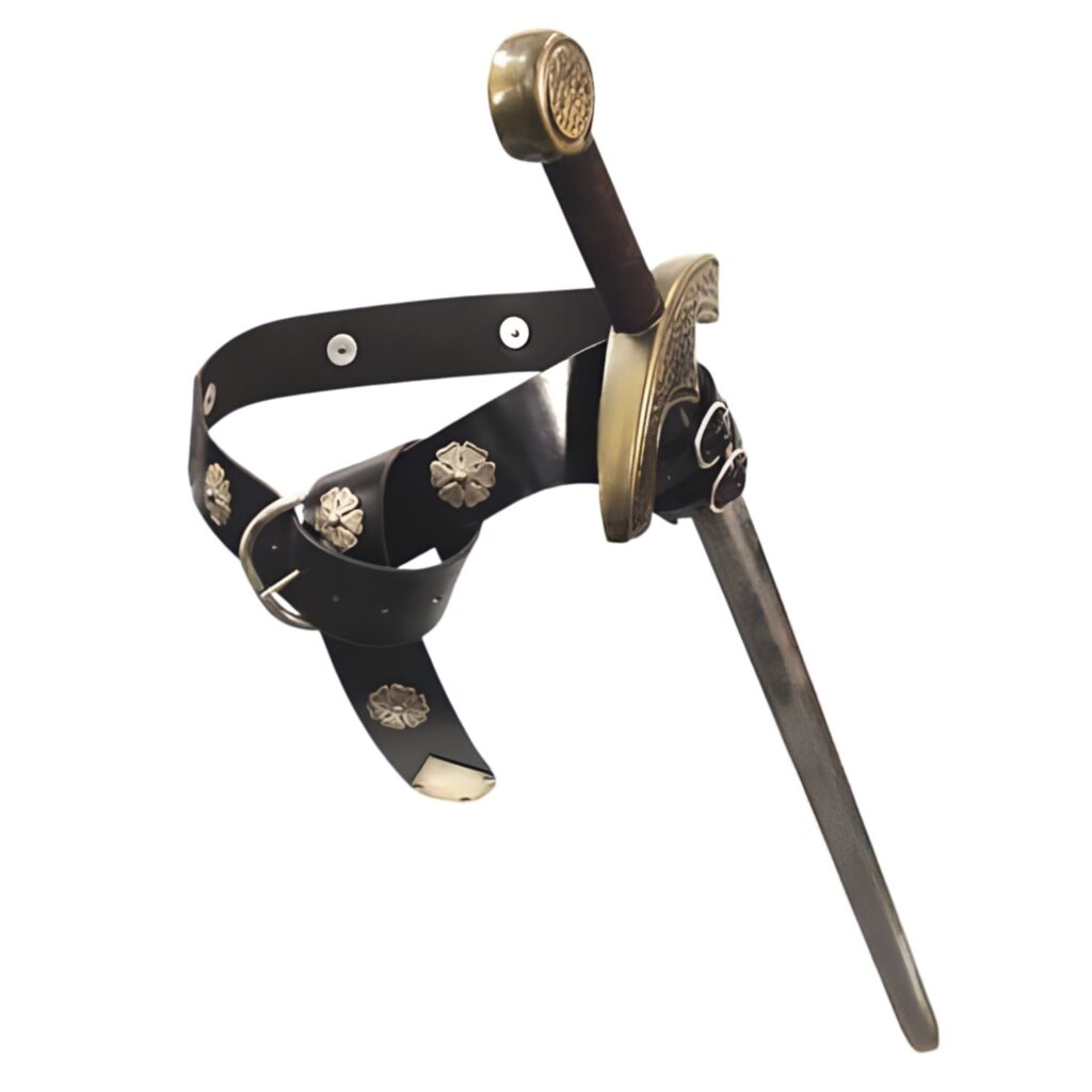 Windlass Adjustable Leather Sword Belt with Integrated Frog