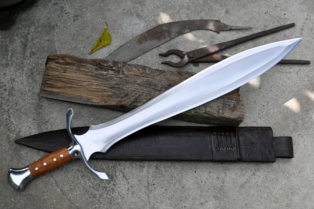 Celtic Leaf Sword with Crossguard and Fuller