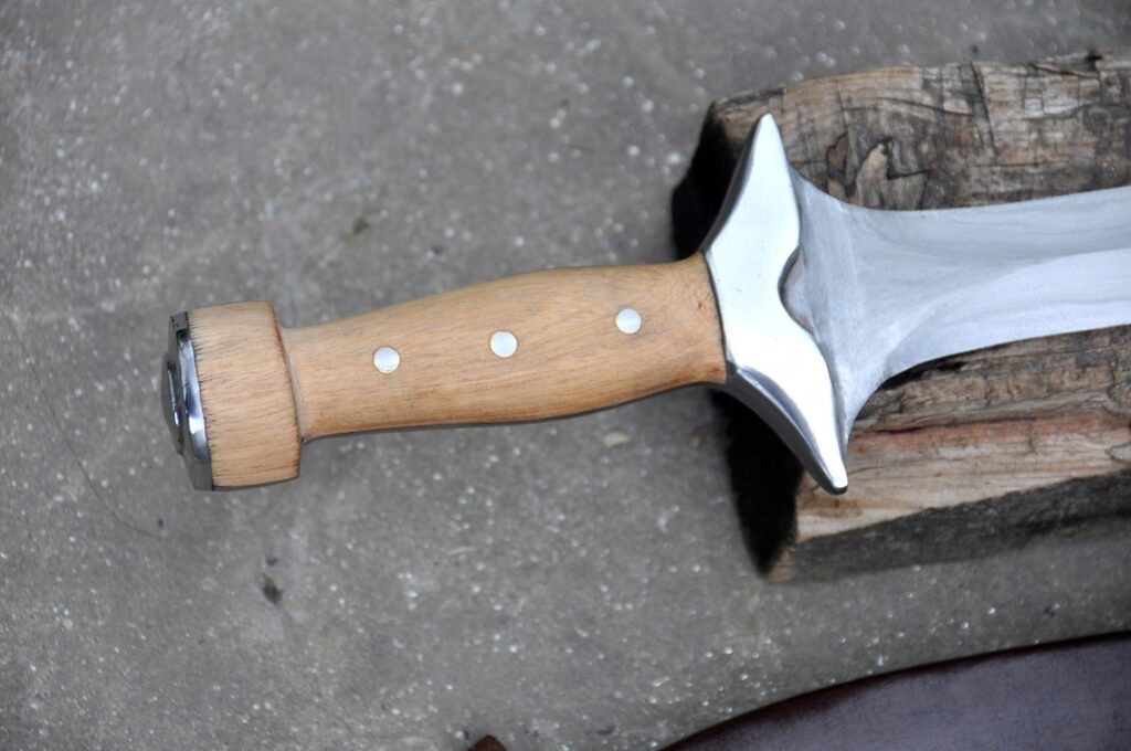 Ancient Greek Xiphos Sword with Steel Crossguard