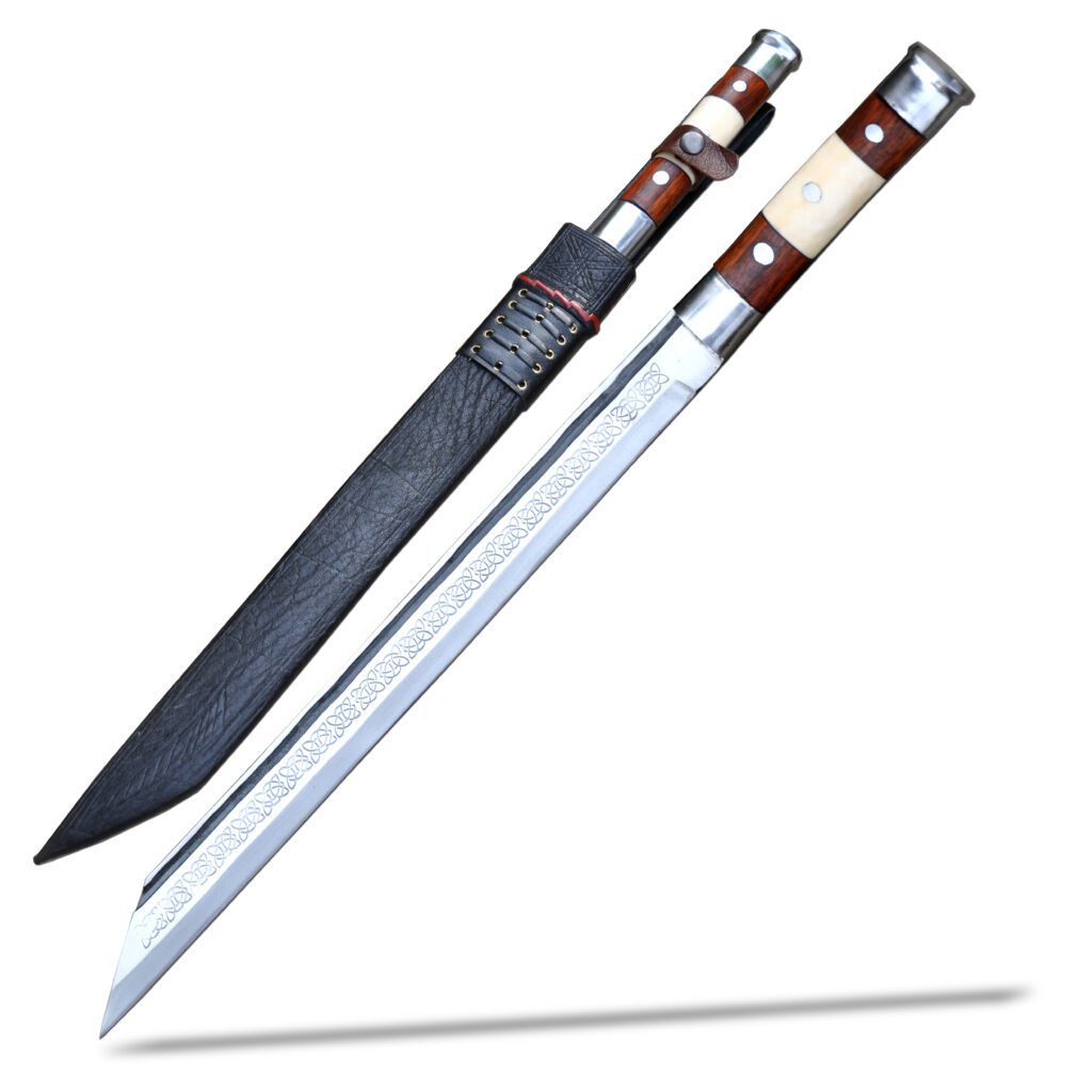 Long Blade Saxon/Viking Seax Sword with Bone Handle