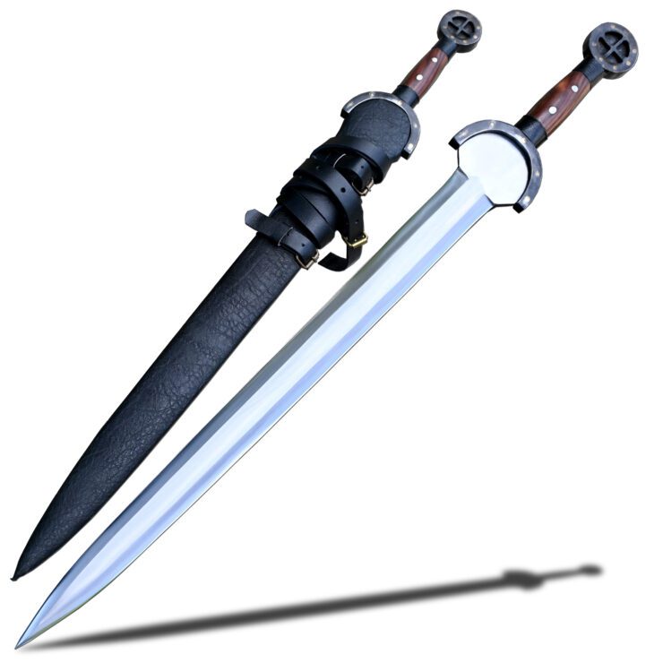 Ancient Greek Xiphos Sword with Steel Crossguard
