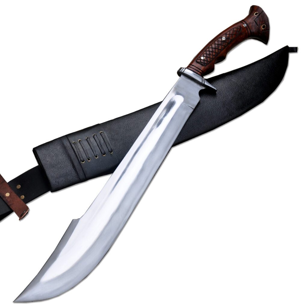 Jungle Machete with Cross-Pattern Rosewood Handle