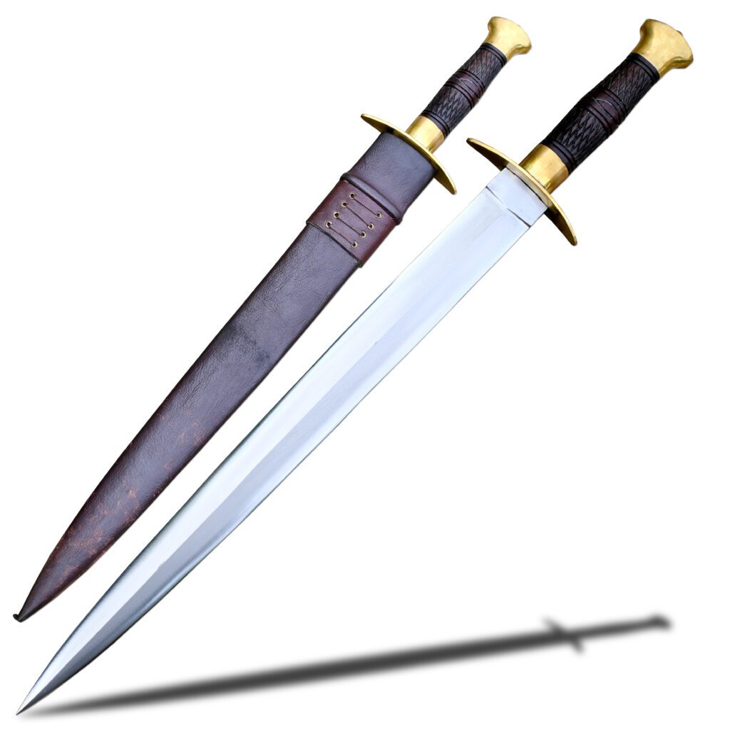 Golden-Hilted Arming Sword with Mid-Rib Reinforced Blade