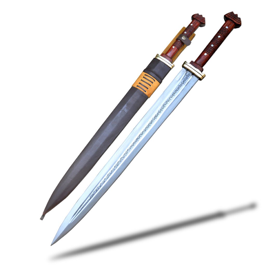 Classic Royalty Viking Sword with Runes and Lobed Pommel