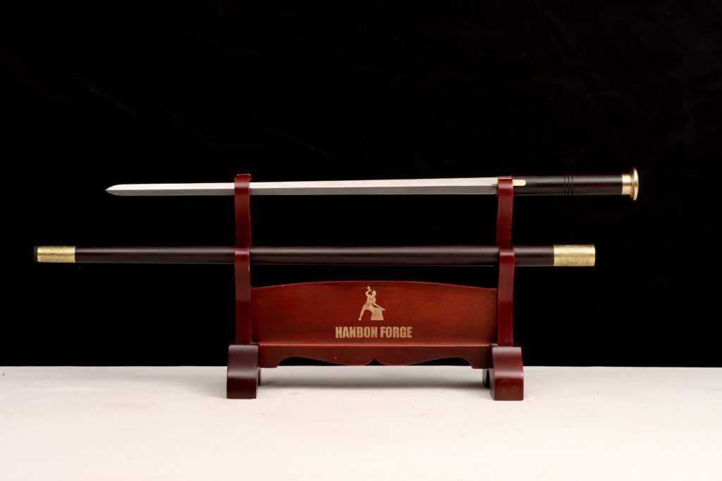 Lotus Flower Pommel Straight Cane Sword with a Jian Blade